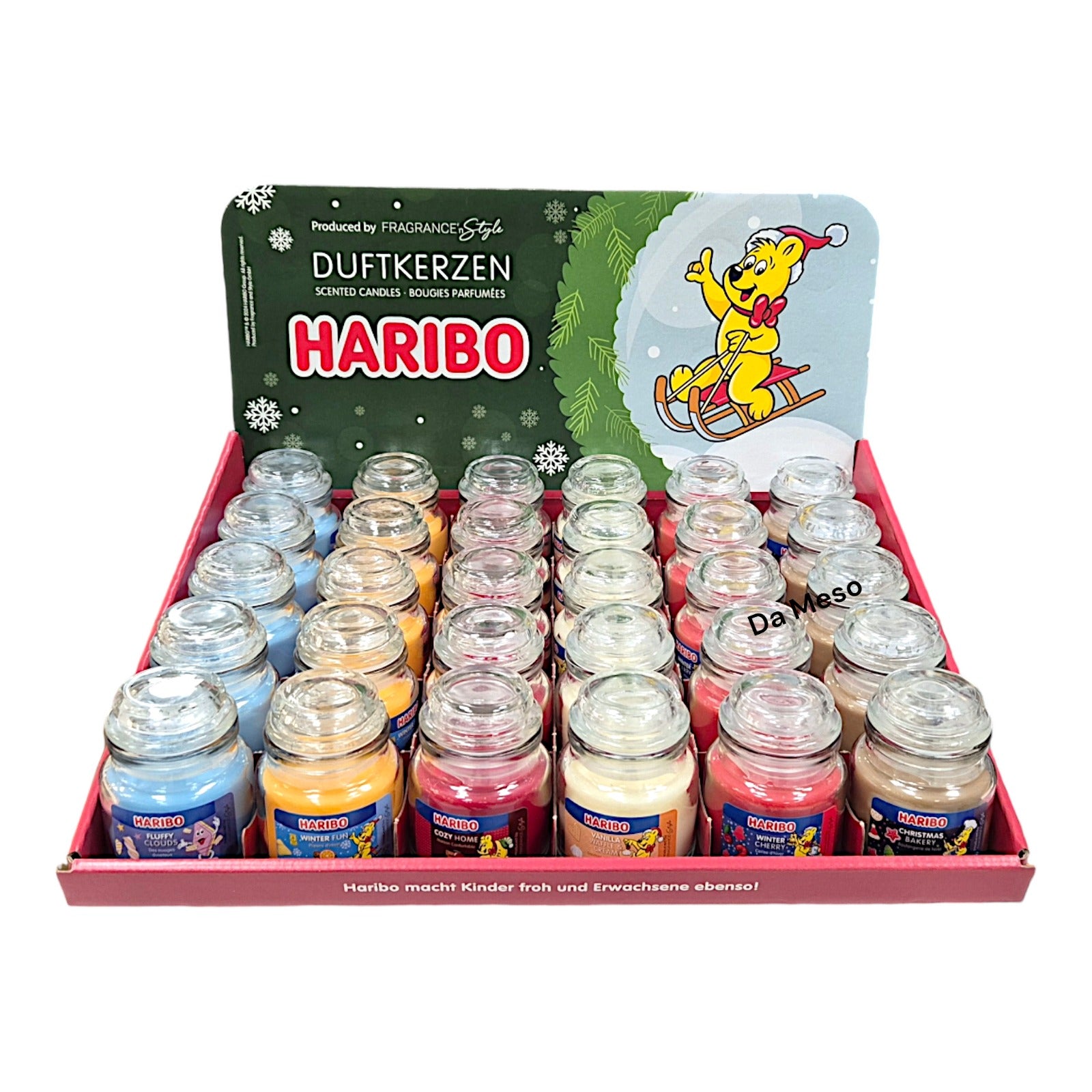 Haribo All Year Duftkerze 30 x 85g Winter Thekendisplay 6 sorten – Da Meso